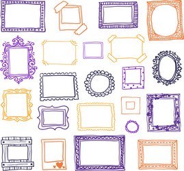 Beautiful template hand drawn frames Royalty Free Vector