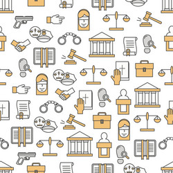 Law and justice seamless pattern background Vector Image
