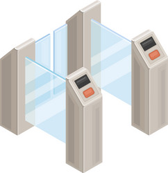 Baffle gate or turnstile as passing for one Vector Image