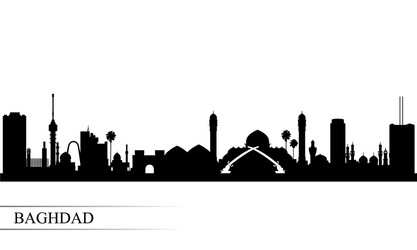 One continuous line drawing baghdad city Vector Image