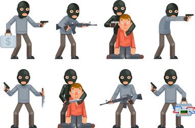 Criminal Hostage Threat Royalty Free Vector Image