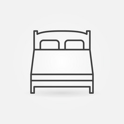 Mattress queen size line icon bed dimension Vector Image