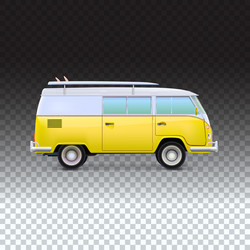 Classic retro camper van side view Royalty Free Vector Image