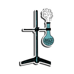 Chemistry flask sticker Royalty Free Vector Image
