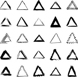 Collection of textured triangular frames Vector Image
