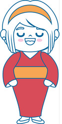 Japanese girl icon Royalty Free Vector Image - VectorStock
