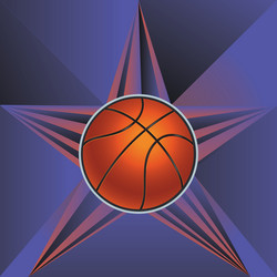 Basketball ball on rays background Royalty Free Vector Image