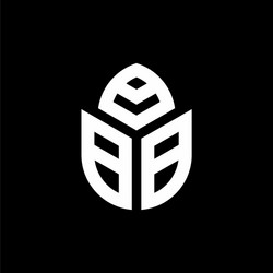 Bb monogram logo with hexagon shape and line Vector Image