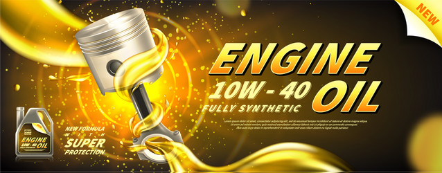 Engine oil advertising poster Royalty Free Vector Image