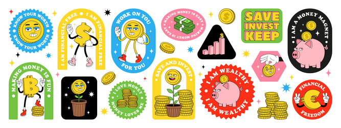 Financial literacy set Royalty Free Vector Image