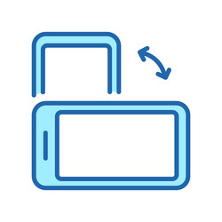 Smartphone screen rotate line icon tilt mobile Vector Image