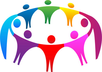 Teamwork fun group community unity Royalty Free Vector Image