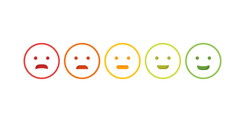 Feedback emoticon emoji smile icon buttons Vector Image