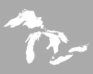 Map of great lakes Royalty Free Vector Image - VectorStock