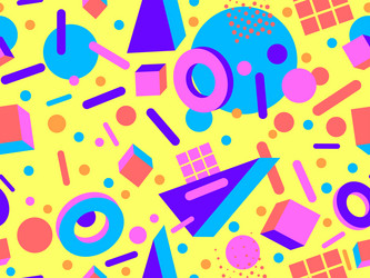 3d geometric seamless pattern in style of the 80s Vector Image