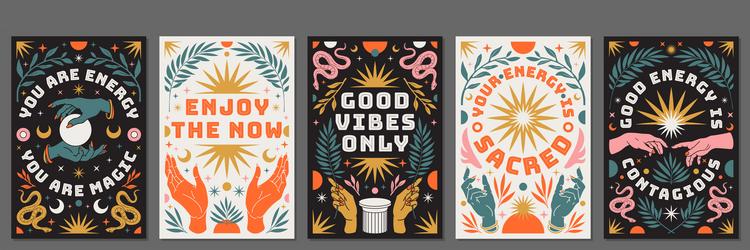 Boho posters set Royalty Free Vector Image - VectorStock