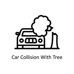 Car accident outline icon design Royalty Free Vector Image