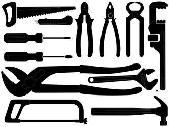 Different types of hand tools Royalty Free Vector Image