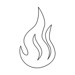 Black fire icon fire flame silhouette Royalty Free Vector