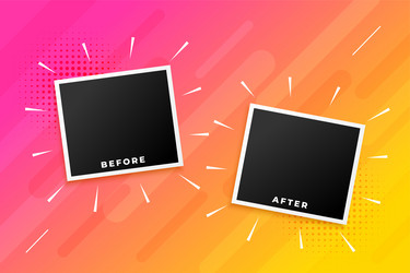 Comparison before and after photo frame gradient Vector Image
