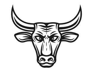 Vintage powerful bull head concept Royalty Free Vector Image