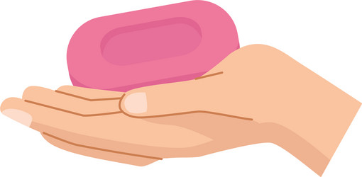 Hand with soap bar product icon Royalty Free Vector Image