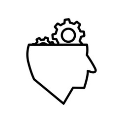 Head with setting line icon management symbol Vector Image