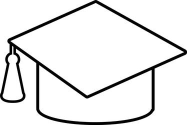 Hat student icon outline style Royalty Free Vector Image