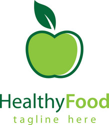Healthy food logo Royalty Free Vector Image - VectorStock
