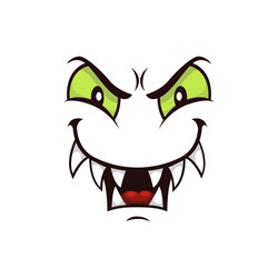 Cartoon monster smile face isolated icon Vector Image