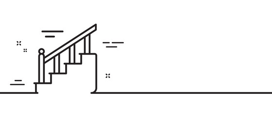 Stairs line icon house staircase sign Royalty Free Vector