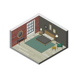 Bedroom perspective view Royalty Free Vector Image
