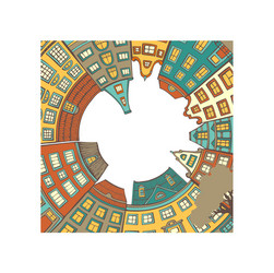 Round city landscape Royalty Free Vector Image