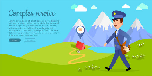 Postman delivering letter isolated cartoon Vector Image