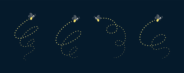 Firefly border divider clipart fireflies flying Vector Image