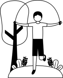 Man jumping rope Royalty Free Vector Image - VectorStock