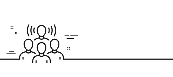 Team work line icon squad sign continuous line Vector Image