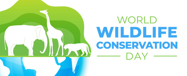 World wildlife conservation day blue background Vector Image