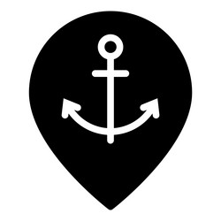 Anchor map pin flat icon isolated on white Vector Image