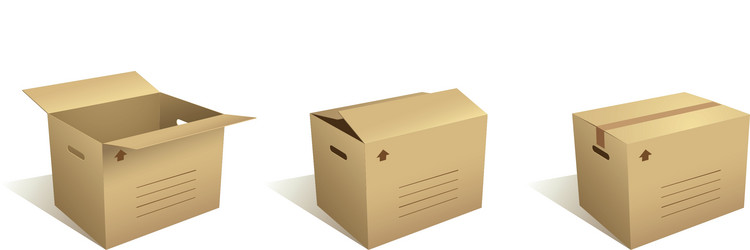 Colorful packaging boxes set Royalty Free Vector Image