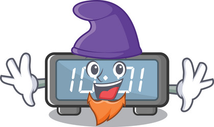 Elf grandfather clock character cartoon Royalty Free Vector