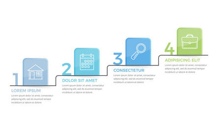 Infographic template isometric ladder with 4 steps