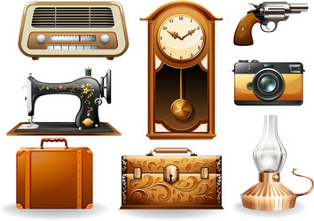 Vintage objects Royalty Free Vector Image - VectorStock