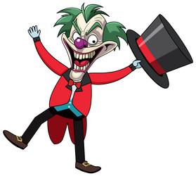 Creepy joker cartoon character Royalty Free Vector Image