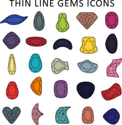 Gem cut set Royalty Free Vector Image - VectorStock