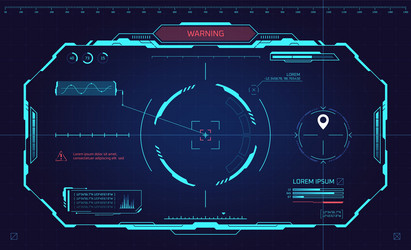 Cockpit vr dashboard hud spaceship hologram Vector Image