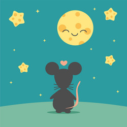 Mouse Moon Cheese Vector Images (99)