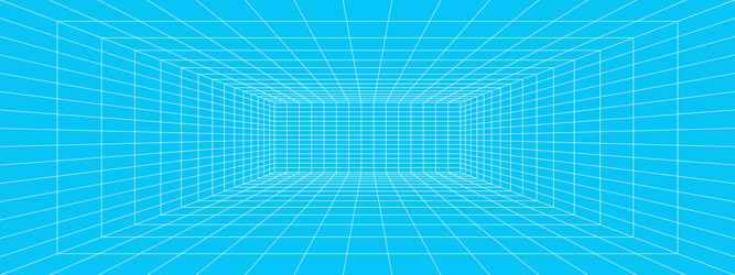 3d wireframe grid room perspective laser Vector Image