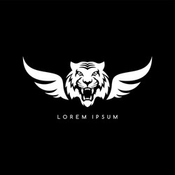 Tiger side whew logo sign silhouette emblem Vector Image