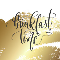 Tea time - black and white hand lettering Vector Image